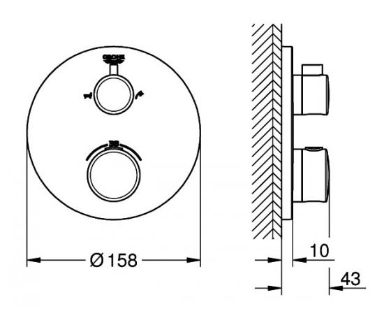 Grohe THM-Wannenbatterie Grohtherm 24077 24077000