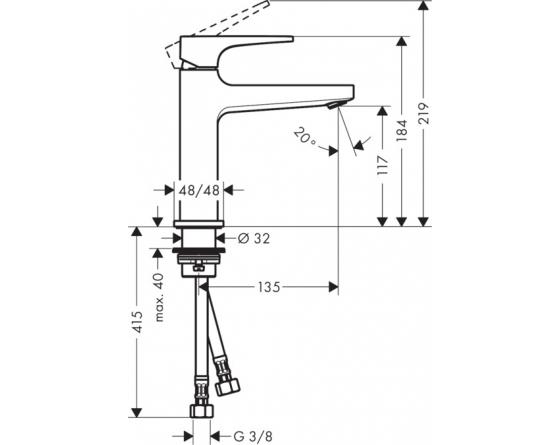 Hansgrohe HG Waschtischmischer 110 Metropol chrom mit Push-Open ...