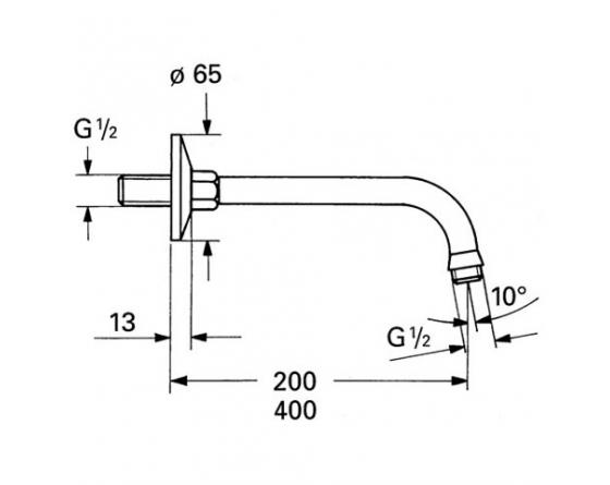 Grohe Relexa Brausearm 1/2" 200mm 27406000