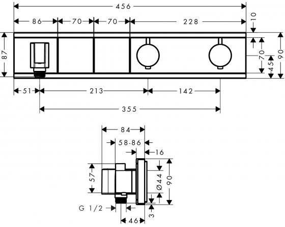 Hansgrohe HG Thermostat Unterputz RainSelect Fertigset 2 Verbraucher ...