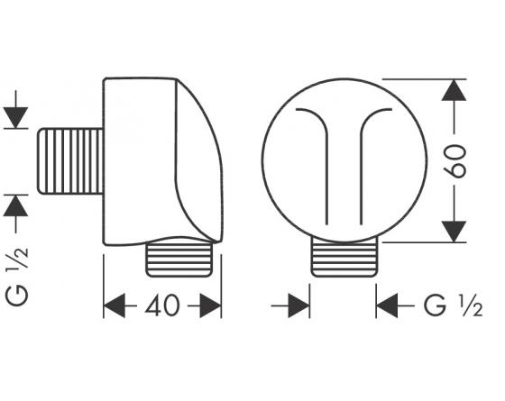 Hansgrohe HG Fix-Fit Wandanschlussbogen mit RV und Rohrbelüftung 27458000