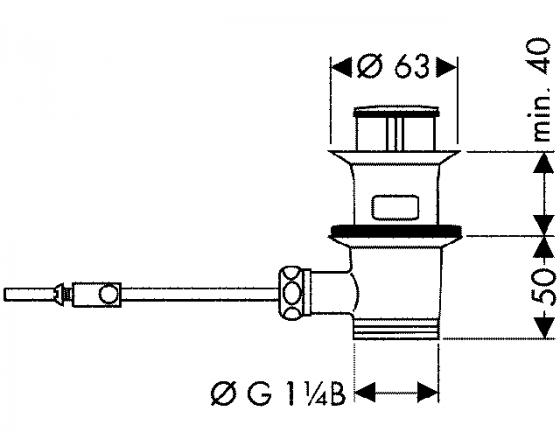 Hansgrohe HG Ablaufventil Waschtischmischer und Bidetmischer DN32 chrom ...