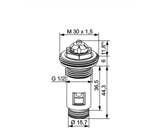 Imi Hydronics Heimeier Thermostat-Oberteil f.UVHK m.genauer Voreinstellung G 1/2" 434000.301