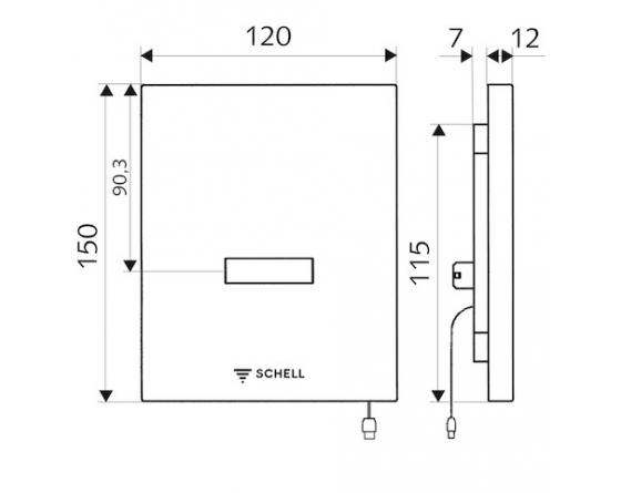 Schell SCHELL WC-Steuerung EDITION E mit Kartuschenventil, DN5, edelstahl 10272899