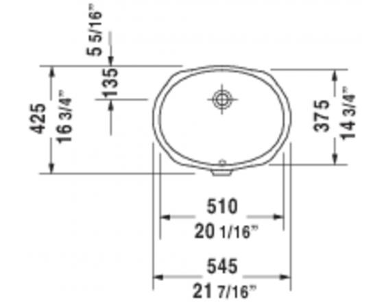 Duravit Einbauwaschtisch Santosa 510mm EB von unten, m.ÜL, o.HLB, weiß ...