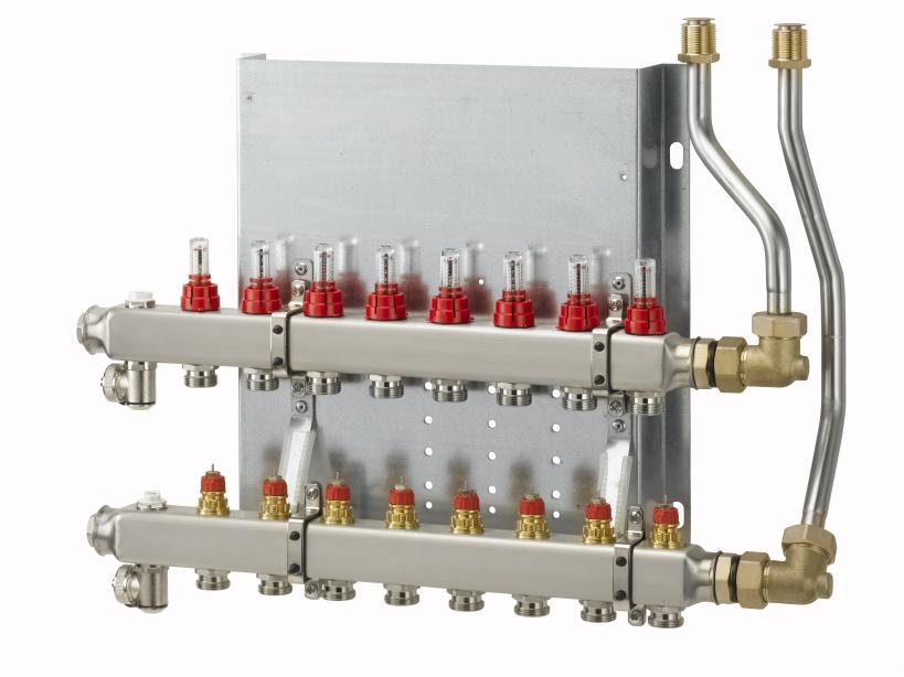 Danfoss FBH-Verteiler SG-7 7 Kreise, mit Durchflussanzeige 145H0907